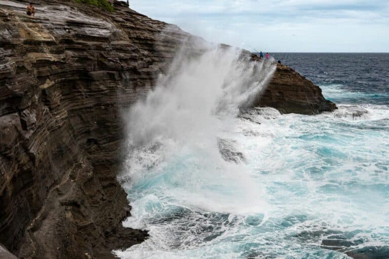 Spitting Caves - Oahu's Sideways Water Geyser